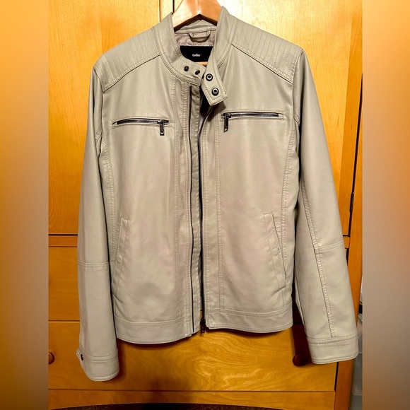 Celio | Jackets & Coats | White Leather Jacket | Poshmark